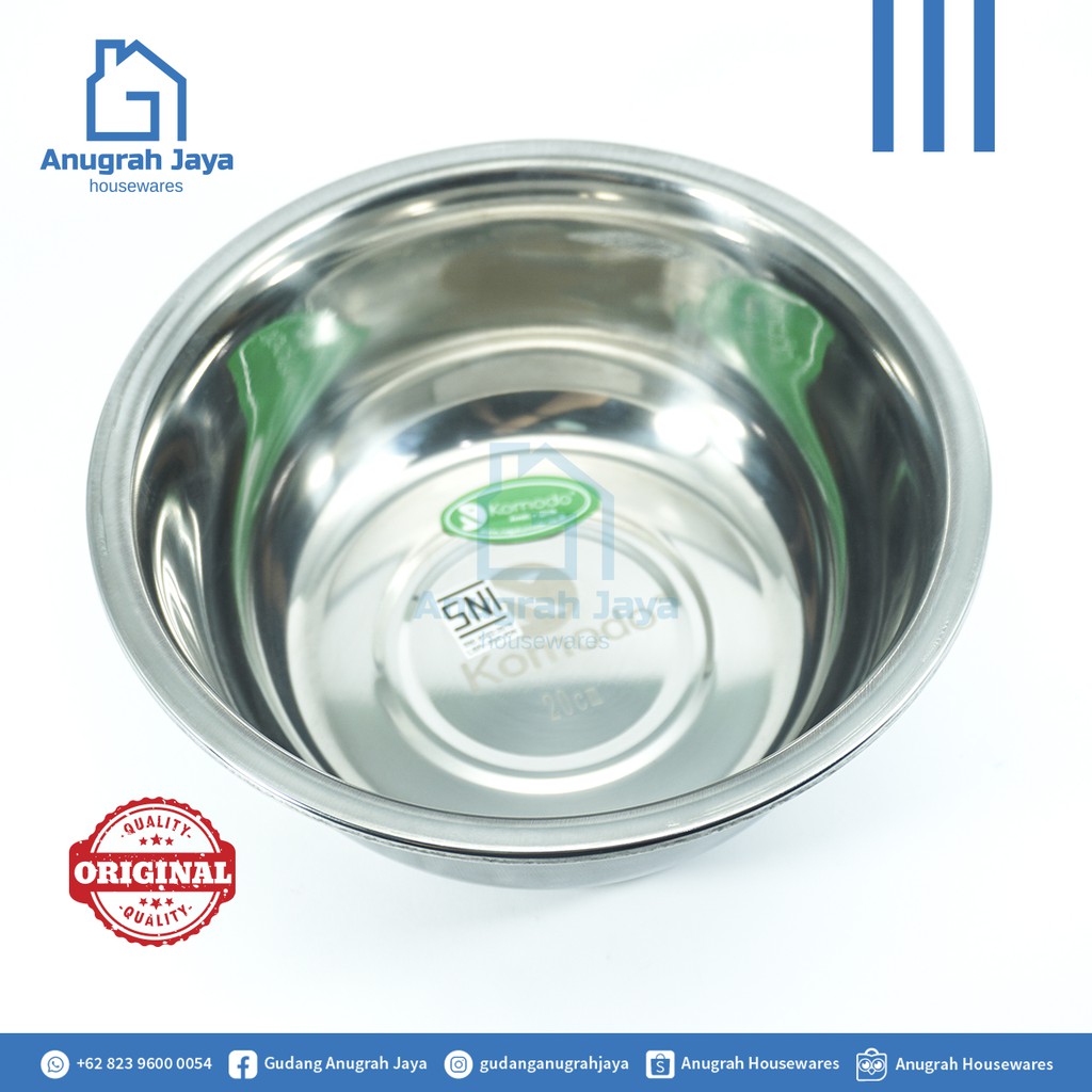 Jual KOMODO Baskom / Waskom Stainless Umum 20CM | Shopee Indonesia