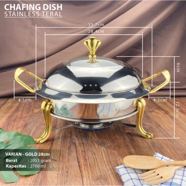 Jual Panci Prasmanan Bulat - Round Chafing Dish SBR | Shopee Indonesia