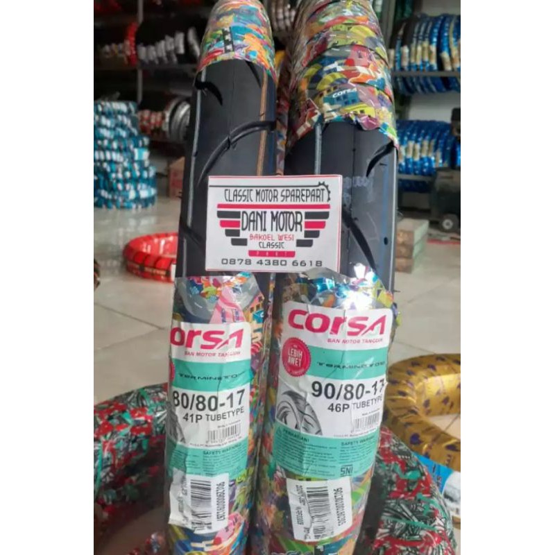 Jual BAN CORSA TERMINATOR UKURAN 90/80 17 SET 80/80 TUBE TYPE | Shopee ...