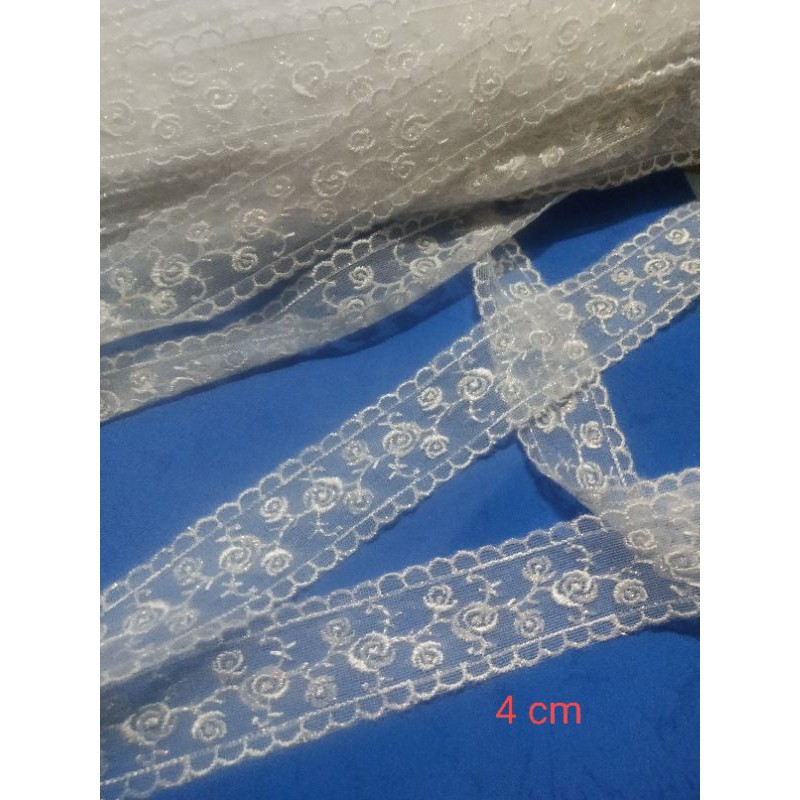 Jual renda nylon renda kaca renda kain renda putih renda tengah renda ...