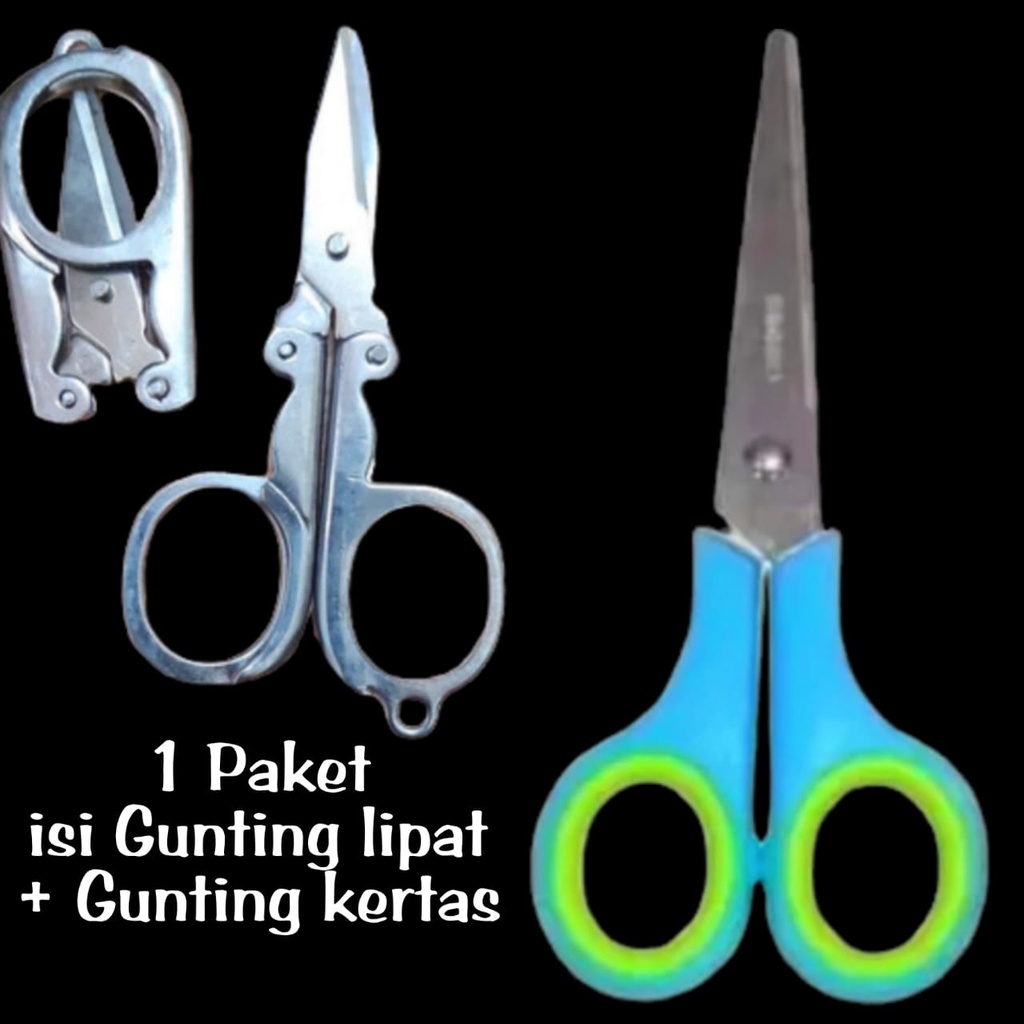 Jual PAKET SUPER MURAH !!! GUNTING LIPAT KECIL + GUNTING KERTAS KECIL ...