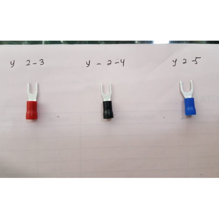 Jual Skun Y 2-5 Warna / Skun Kabel Y 2-5 / Skun Garpu insulated spade 2.5mm / Skun Garpu Isolasi ...