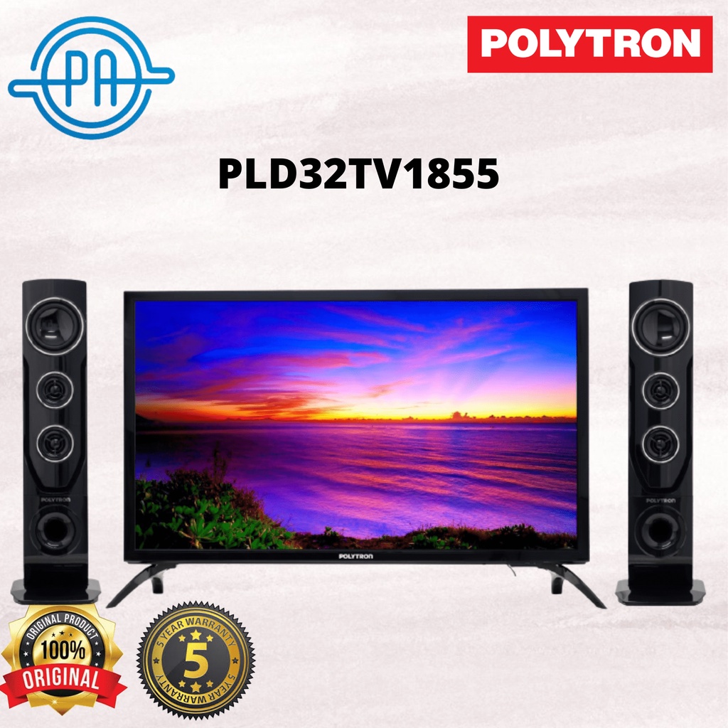 Jual TV LED DIGITAL POLYTRON 32 INCH PLD32TV1855 / PLD32TV1755 TV DIGITAL + SPEAKER TOWER ...