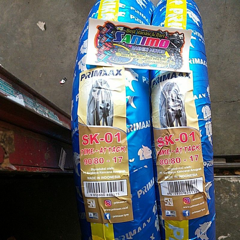 Jual Ban primax SK 01 Set Paket 90/80-17+80/80-17 SK01 (2 biji) Depan ...