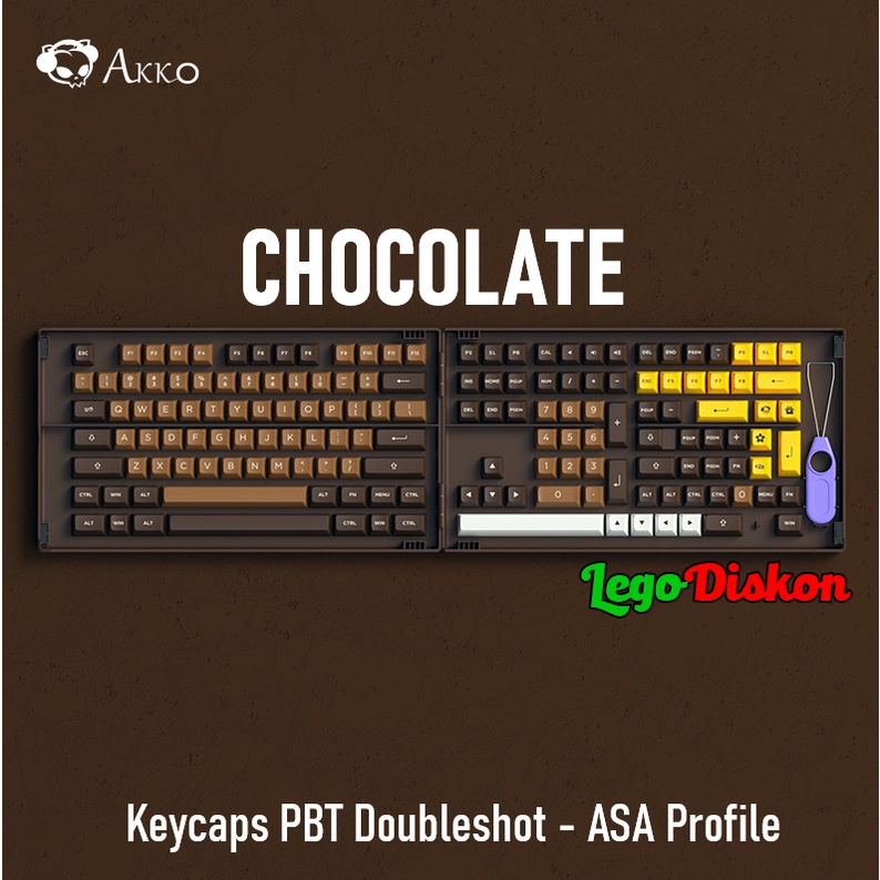 Jual AKKO CHOCOLATE Keycaps ASA Profile 178 Keys - PBT Double Shot ...