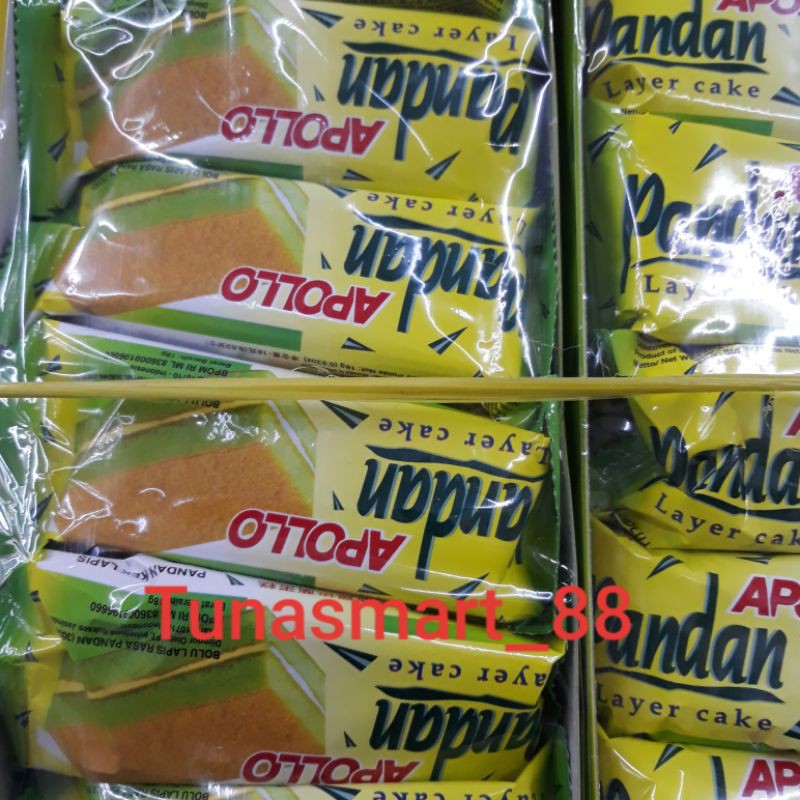 Jual APOLLO BOLU RASA PANDAN/APOLLO LAYAR CAKE RASA PANDAN PRODUK ...