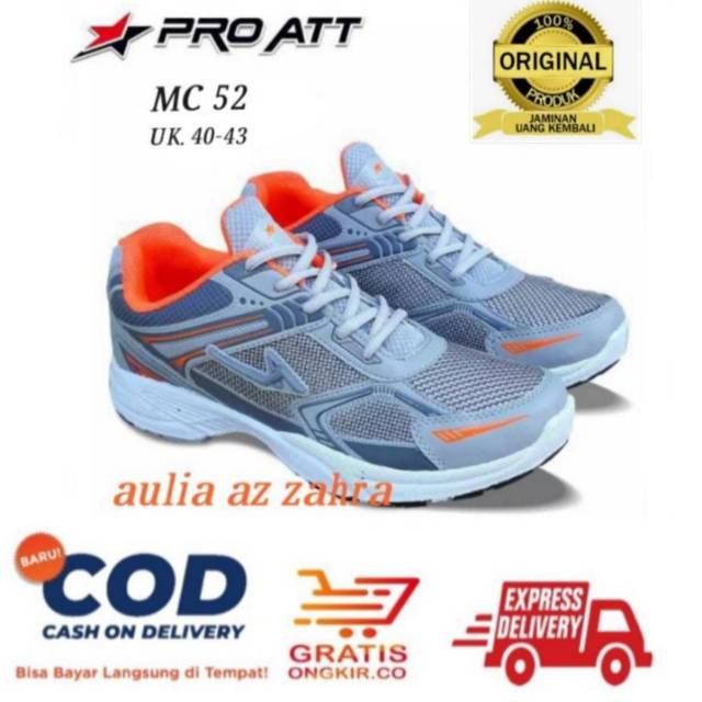 Jual Sepatu Running / BADMINTON / Sneaker / Sepatu Olahraga Pro ATT MC 52 - Abu Oren - Original ...