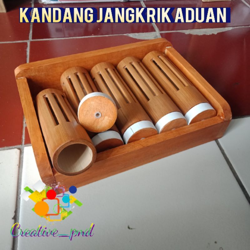Jual kandang jangkrik aduan 5 slot bumbung jangkrik bambu kupas ...