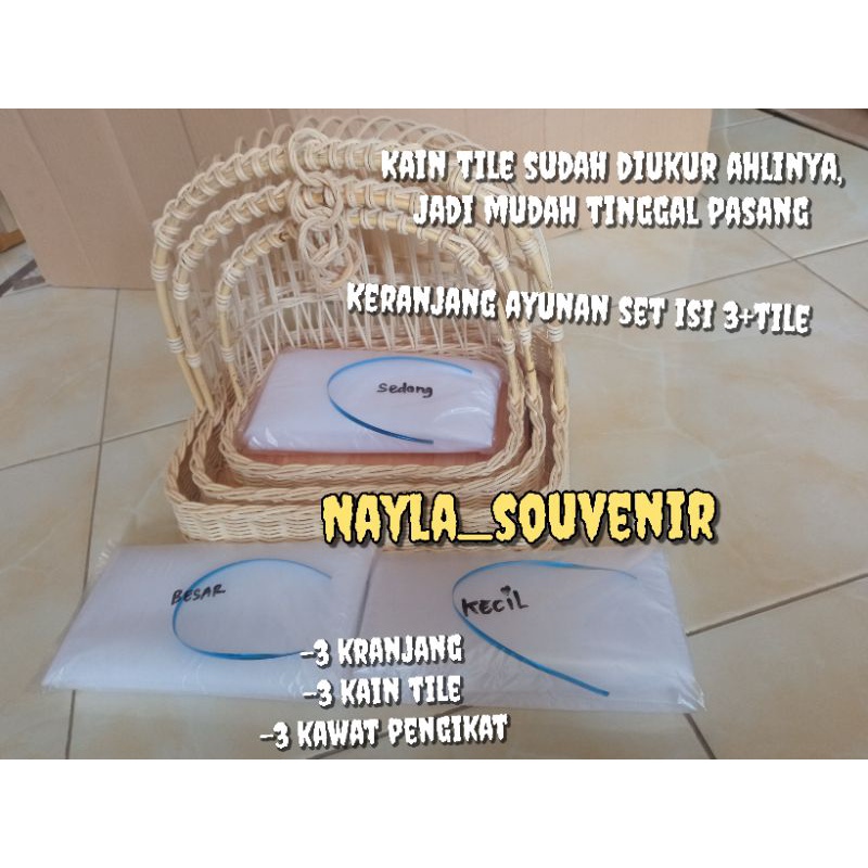 Jual keranjang rotan halus ayunan +kain tile sudah terpotong tinggal ...