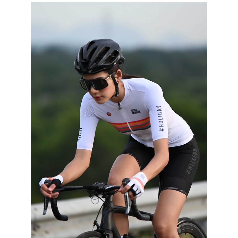 Jual baju sepeda jersey roadbiike wanita pria lengan pendek logo sku*l m*nt0n holliday baju ...