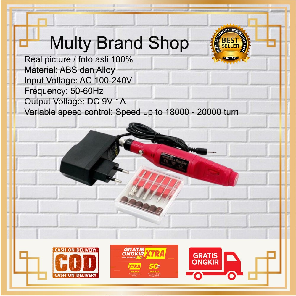 Jual Mesin Kikir Amplas Kuku Listrik Nail Art Pen Pedicure | Electric ...