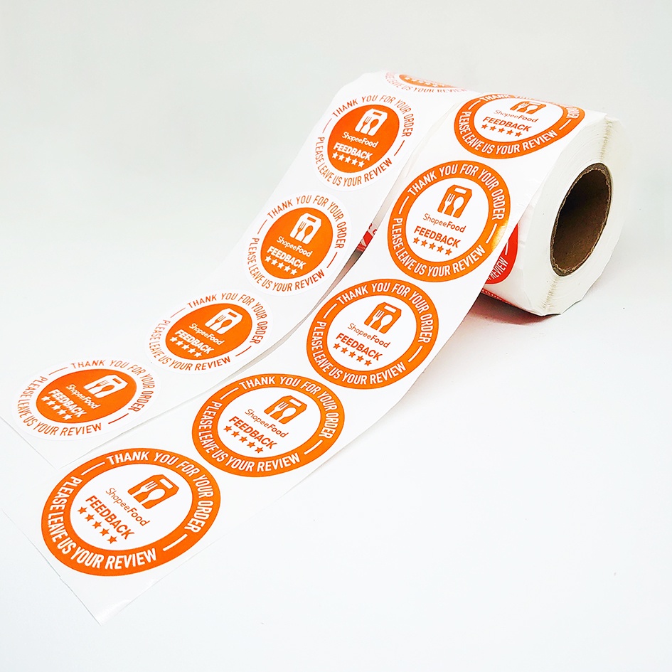 Jual Sticker Label Thank You Shopee Food Review Feedback Segel Tag ...
