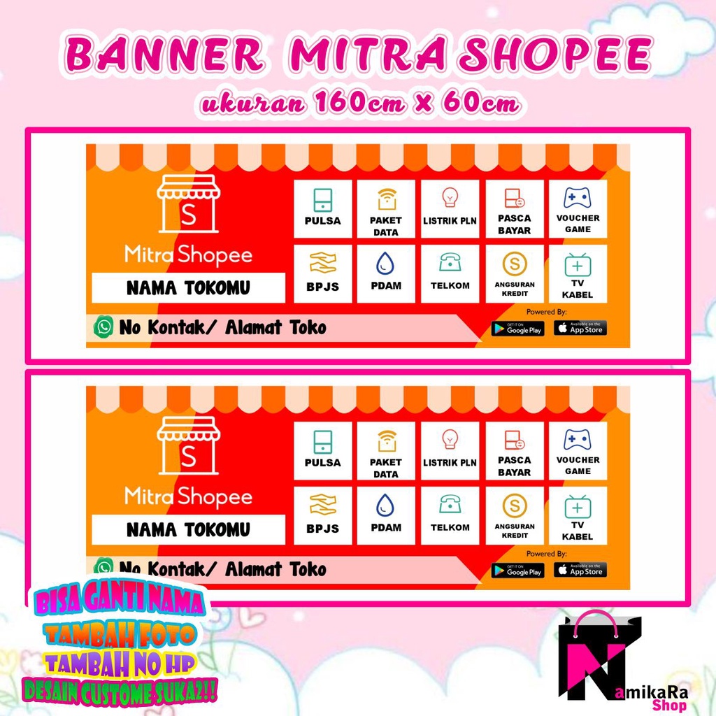 Jual Banner Spanduk Backdrop Mitra Shopee/Banner Mitra Shopee Custome / Backdrop Mitra Shopee ...