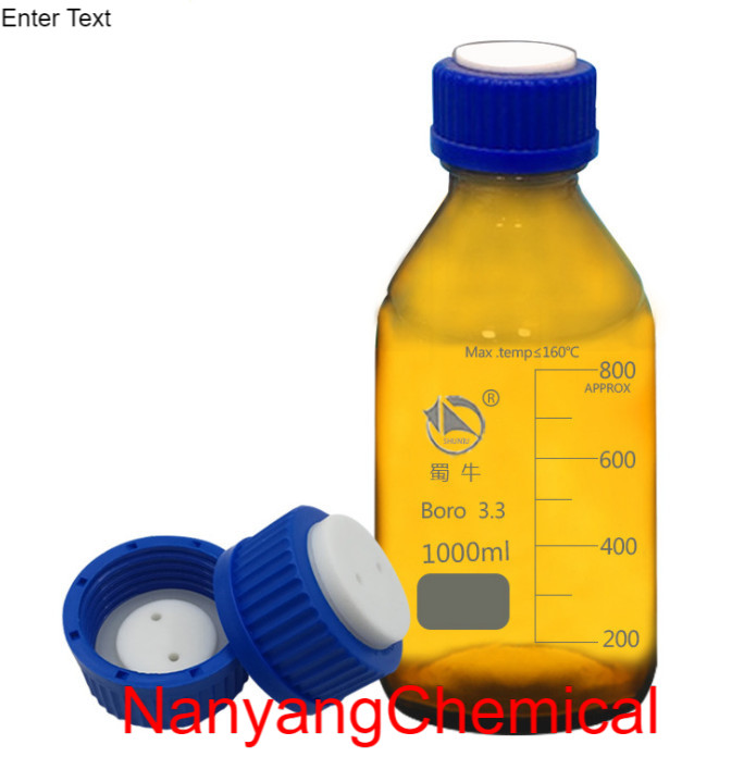 Jual SHUNIU Laboratory Bottle Amber Screw cap 2 hole/Solvent Bottle ...