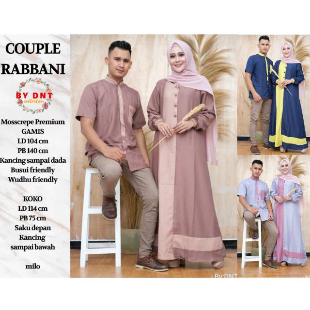 Jual Gamis Couple Rabbani Mosscrape Premium Baju Muslim | Shopee Indonesia