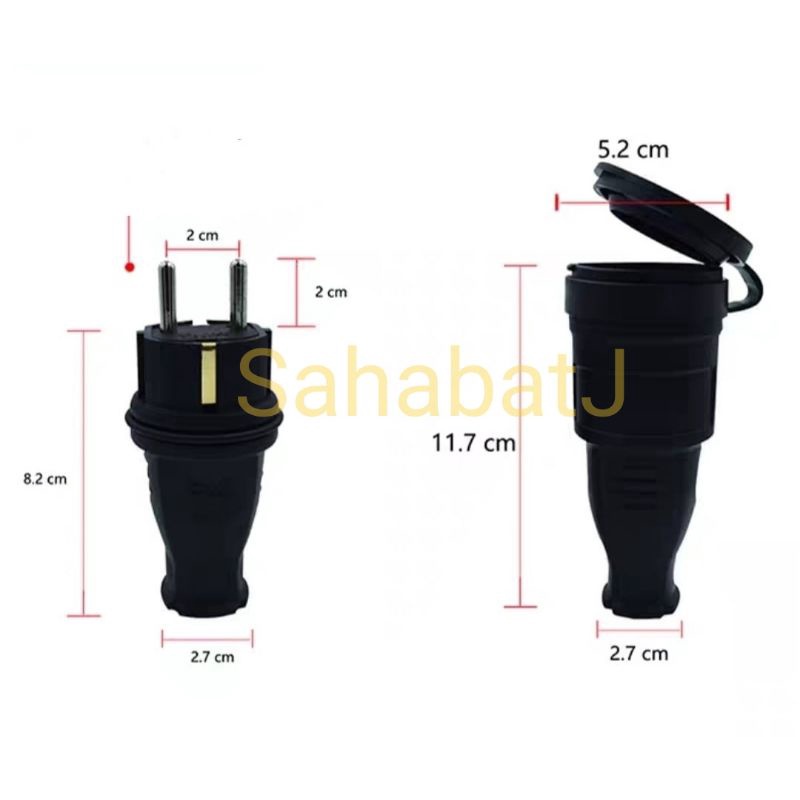 Jual Set Steker Karet dan Kontra Karet Penutup / Tutup waterproof IP44 16A | Shopee Indonesia