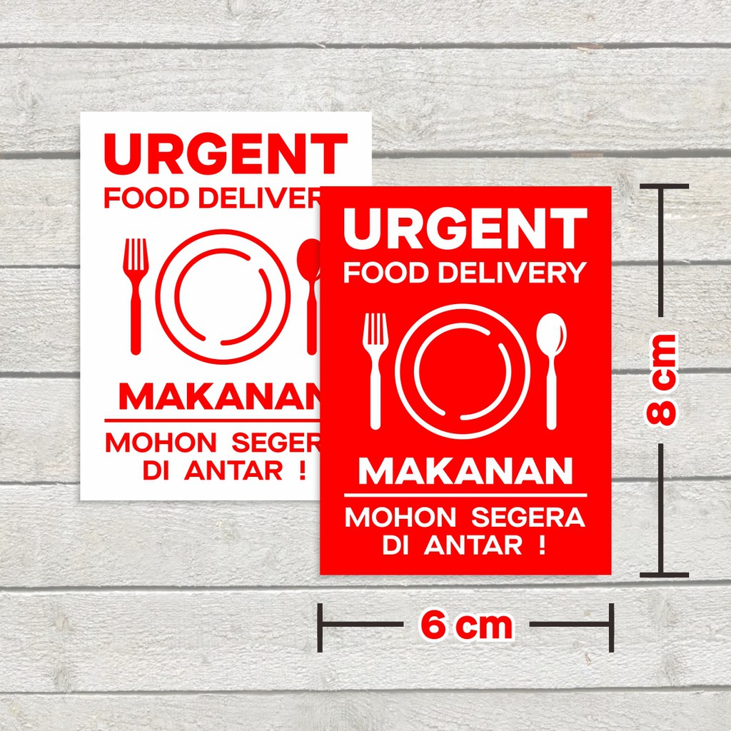 Jual Sticker Label Urgent Food Delivery Pengiriman Makanan Mohon Segera ...