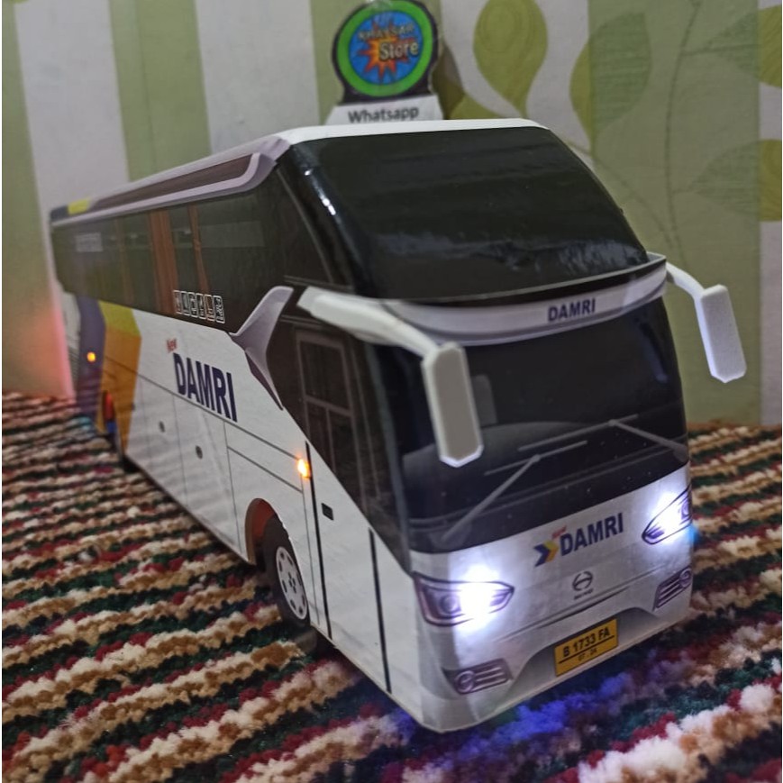 Jual miniatur bus bis SR2 DAMRI plus lampu | Shopee Indonesia