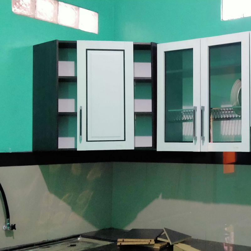 Jual RAK DAPUR KITCHEN SET 1 PINTU SUDUT DAN 2 PINTU KACA RAK PIRING ...