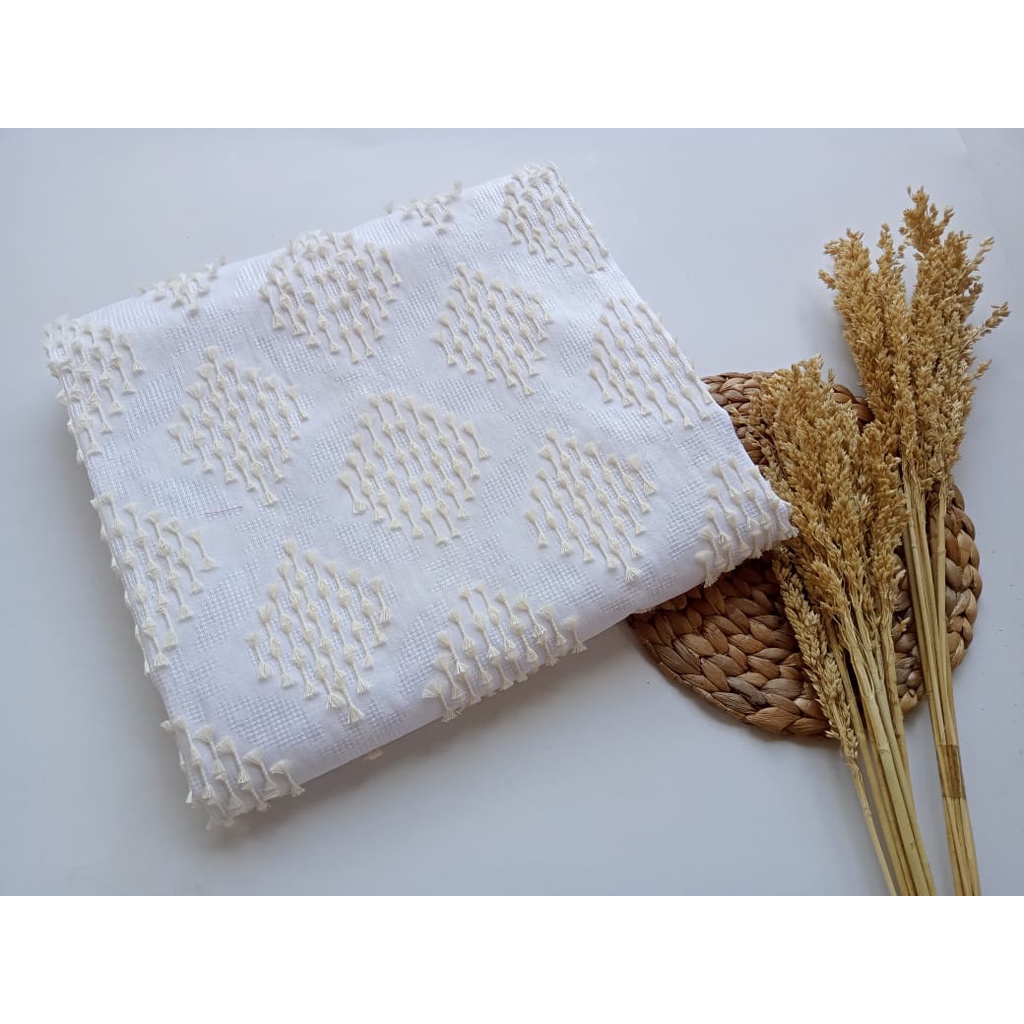 Jual IKAT TENUN ATBM BULU SONGKET GARUT WARNA PUTIH | Shopee Indonesia