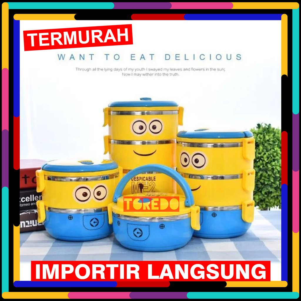 Jual Rantang Karakter Kartun 3 Susun / Tingkat Lunch Box Cartoon ...