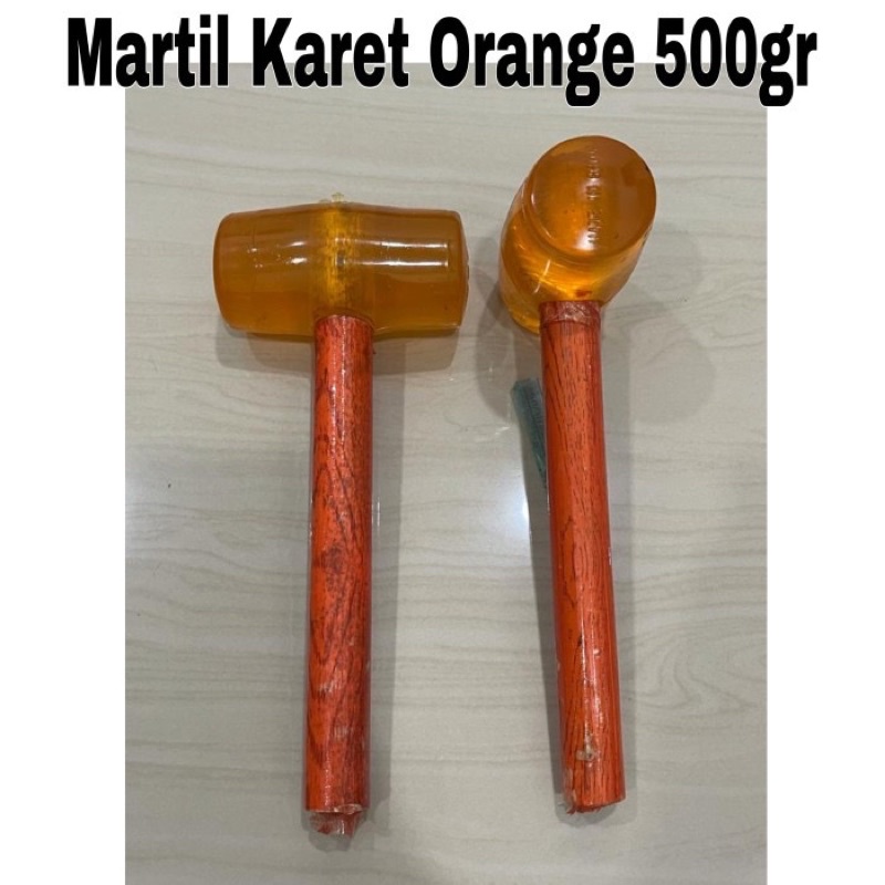Jual Martil karet orange 500gr (besar) Palu karet orange transparant ...
