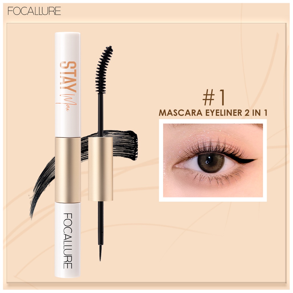 Jual FOCALLURE 2 In 1 Waterproof Maskara & Eyeliner fiber eyelash ...