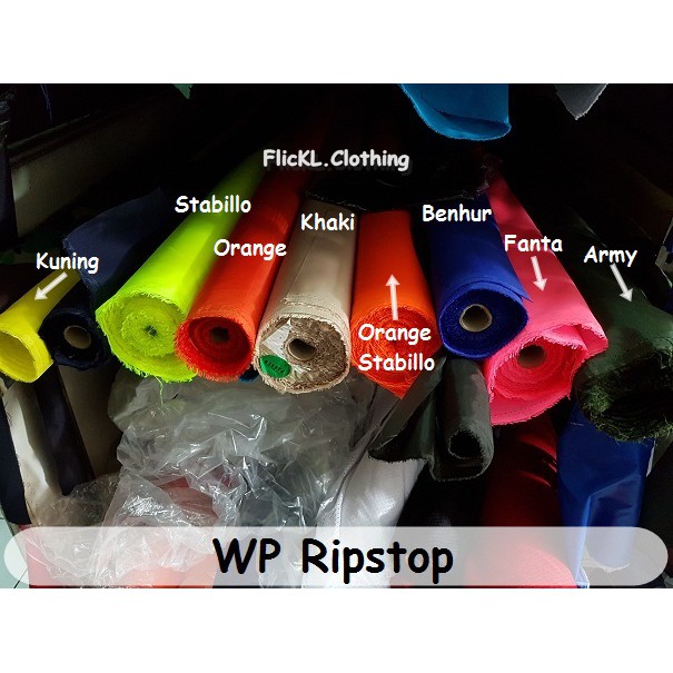 Jual Bahan Kain WP Ripstop Parasit Parasut Waterproof Milky Bening ...