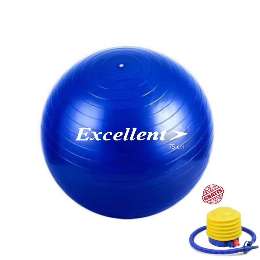 Jual GYM BALL 75 CM EXCELLENT TERBARU FREE POMPA SALE !!! | Shopee ...
