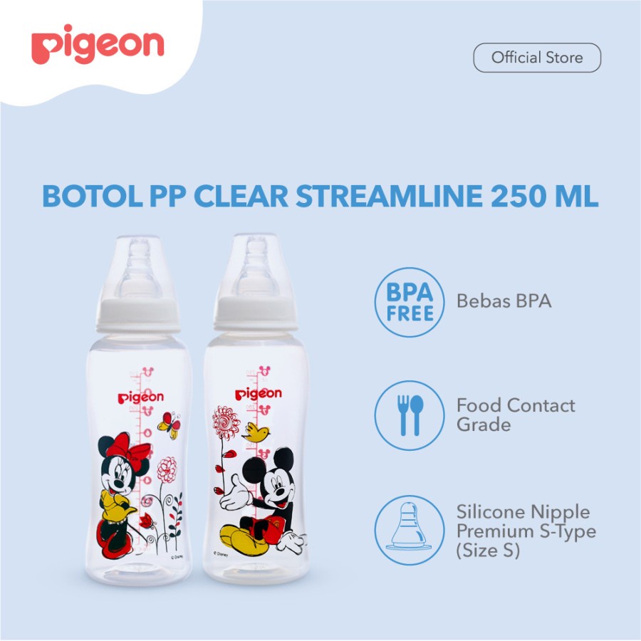 Jual PIGEON Botol Susu PP Clear Streamline Disney Limited Edition 150ml / 240ml Botol Dot Bayi ...