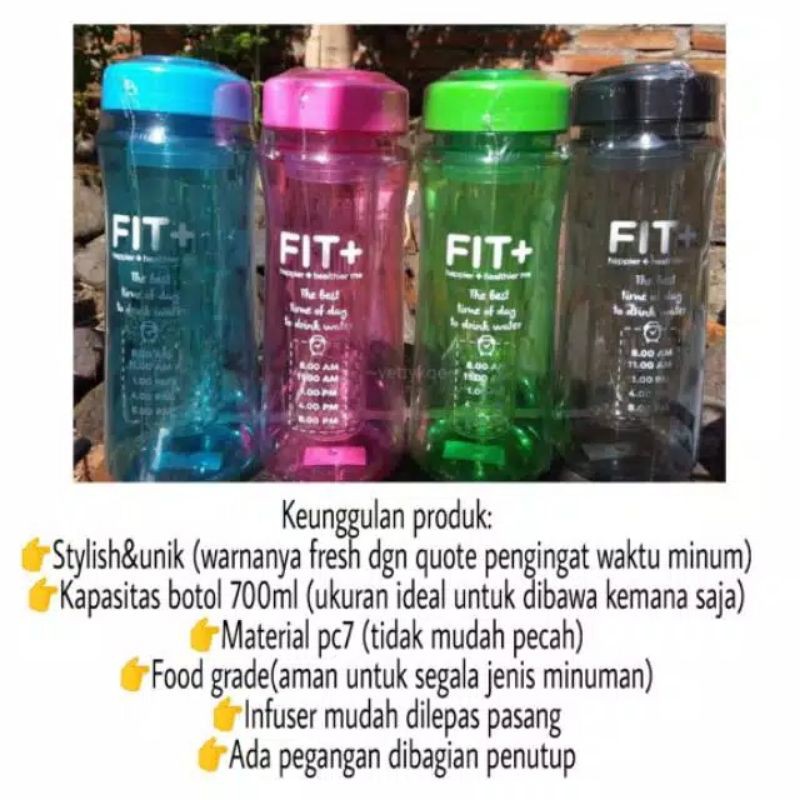 Jual Botol Infused Water Botol 700ml Botol Fit+ daily Botol murah ...