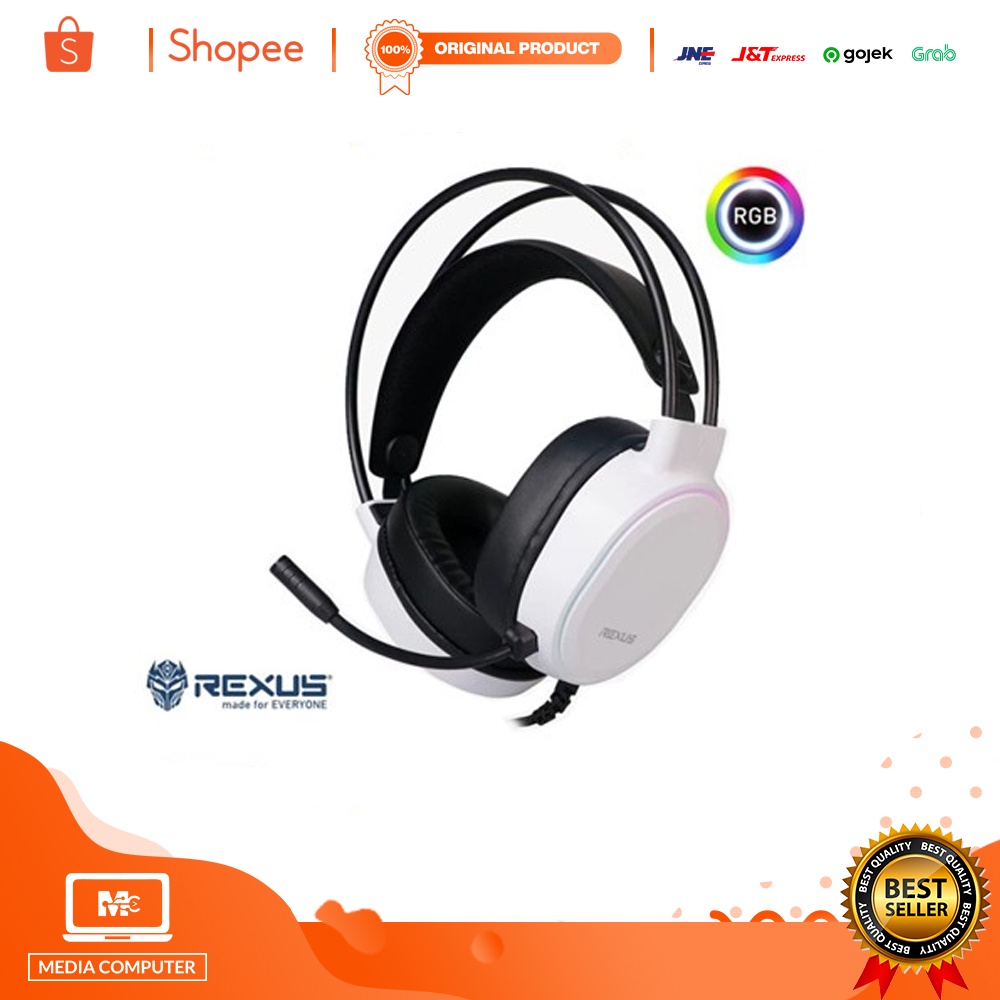 Jual Headset Gaming Rexus Thundervox HX9 RGB White / Rexus Gaming ...