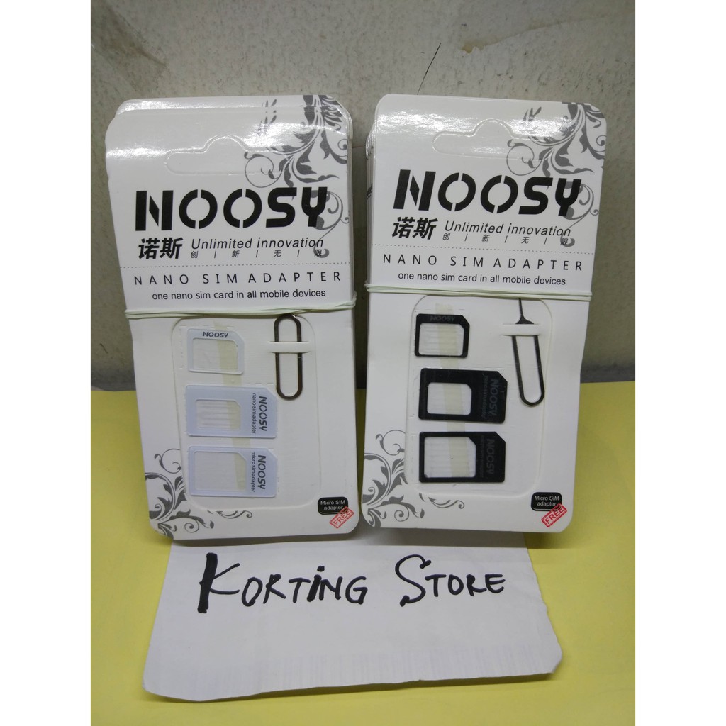 Jual NOOSY Nano Micro Sim Card Adapter 3 in 1 + Pin Injektor Ejector 4 ...
