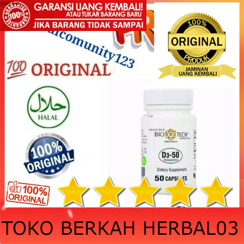Jual 100% ASLI Bio-Tech Pharmacal - Vitamin D3-50 50000 IU - 50 Kapsul ...