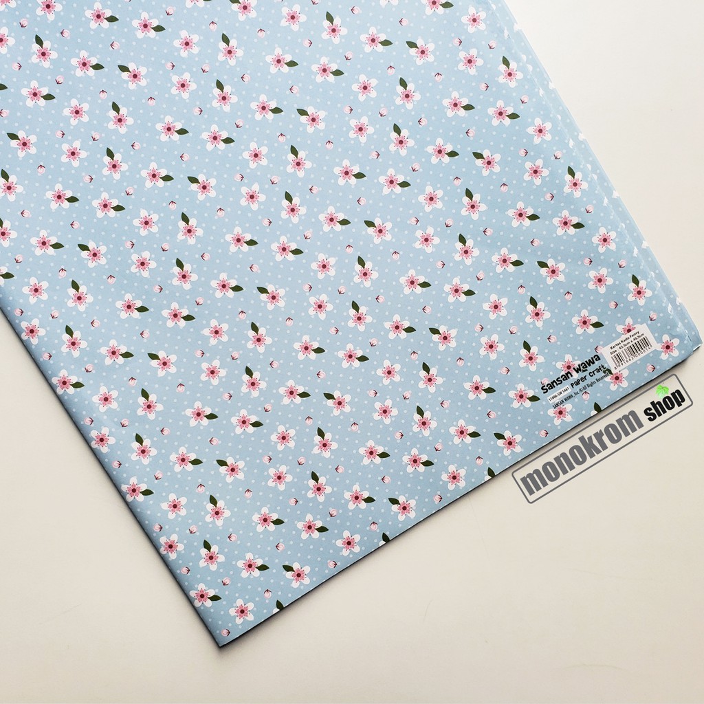 Jual Kertas Kado Sansan Wawa Motif Bunga Daisy Shabby Biru - Wrapping ...
