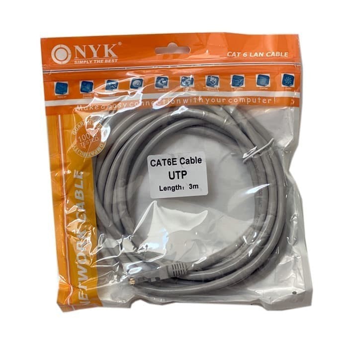 Jual KABEL LAN NYK CAT6 3M | Shopee Indonesia