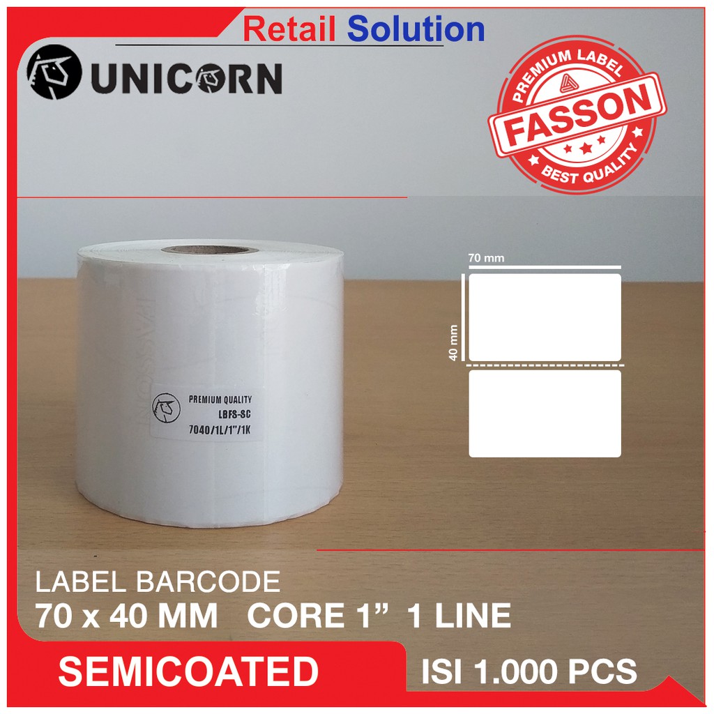 Jual Stiker Label Barcode Semicoat 70x40 mm / 70 x 40 mm / 70x40mm ...
