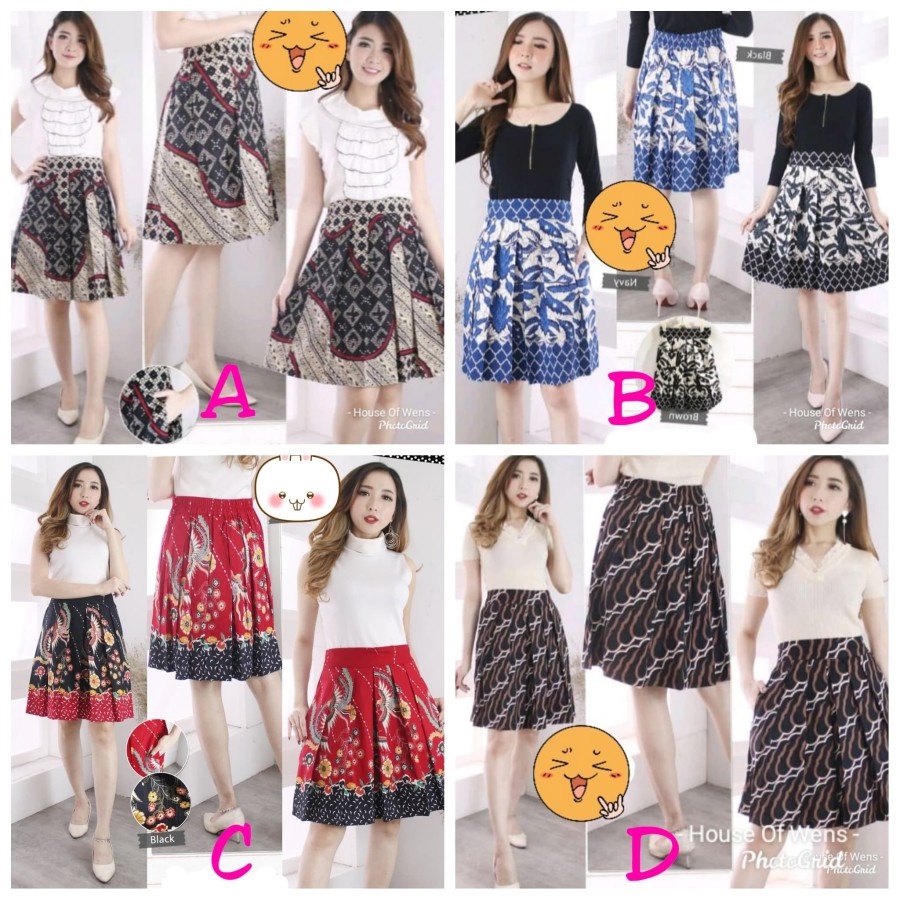 Jual Rok Batik Pendek Grosir Bawahan Wanita Murah dewasa Jumbo Rok ...
