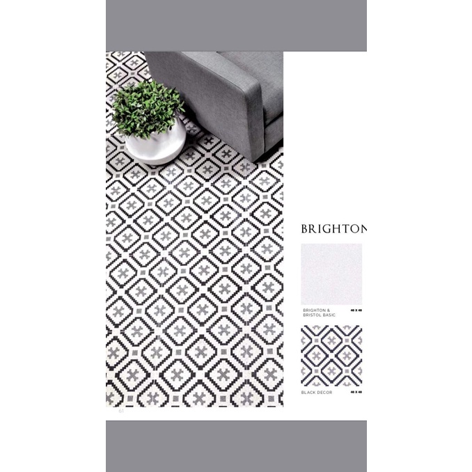 Jual Keramik Lantai Platinum Brighton Black Decor / Brighton Basic ...