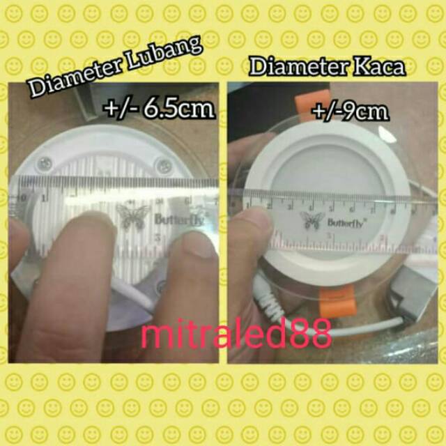 Jual Lampu led panel kaca 6w/6wat downlight panel light kaca inbow ...