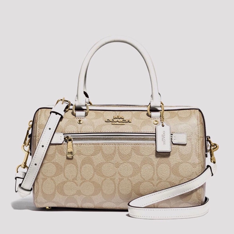 Jual Coach Rowan Satchel Bag In Signature White Canvas Leather | Shopee ...
