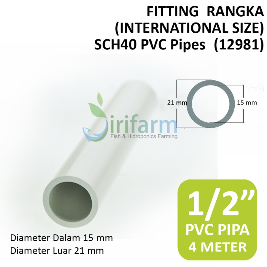 Jual JIRIFARM - Fitting Pipa Paralon PVC 1/2 Inch Per Meter ASTM ...