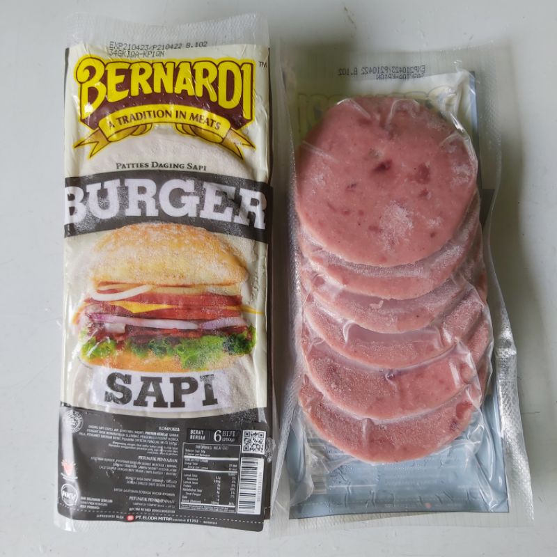 Jual Bernardi Beef Burger 250 gram | Shopee Indonesia