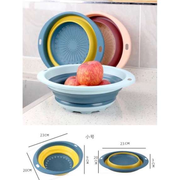 Jual Saringan Lipat 2 warna Baskom Cuci Peniris Sayur dan Buah | Shopee ...