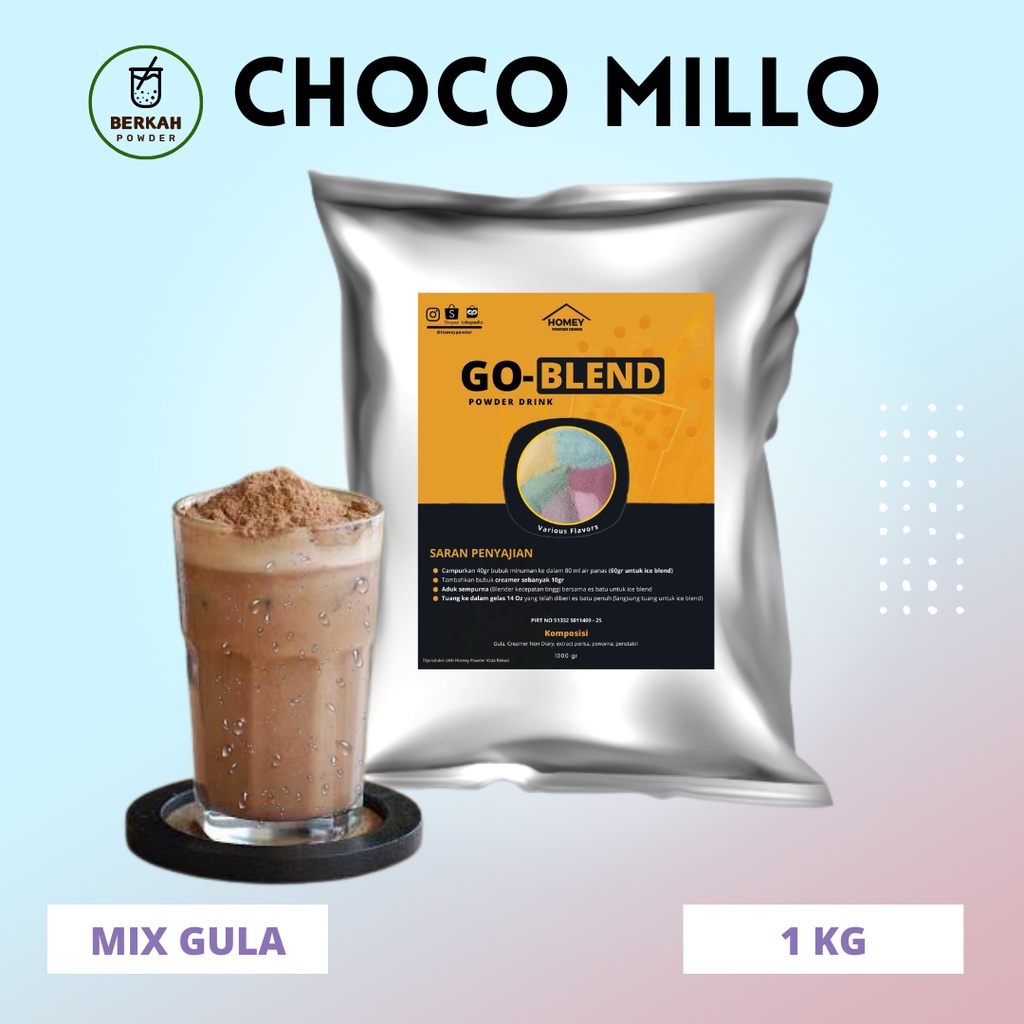 Jual Bubuk Minuman rasa CHOCO MILL-O 1Kg Serbuk es Boba instan Bubble ...
