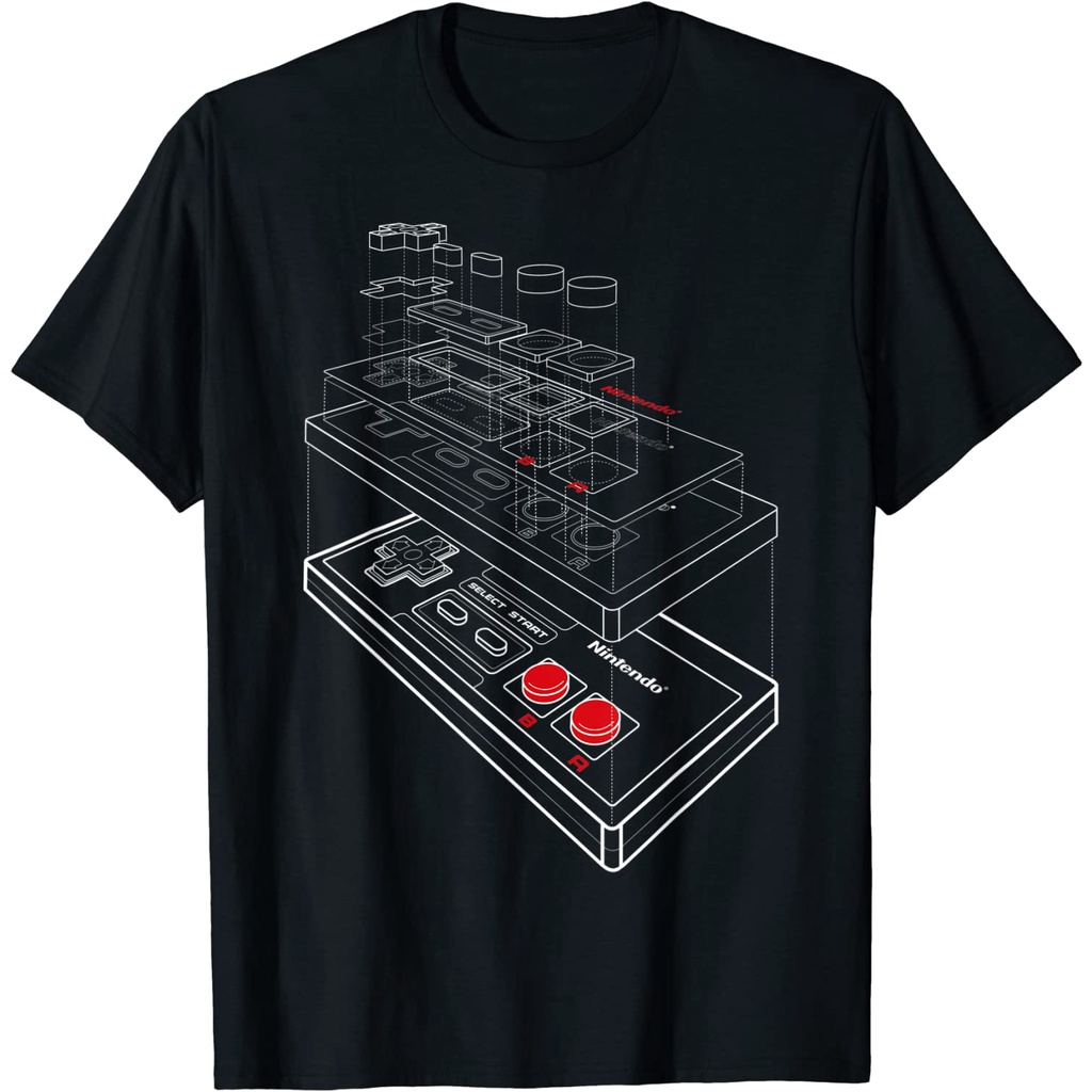 Jual Baju Kaos Dewasa Nintendo NES Controller Exploded Schematic ...