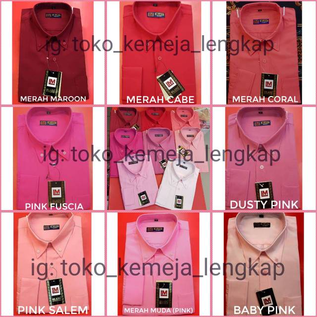 Jual Kemeja pria maroon merah cabe merah jambu dusty pink fuchsia salem ...