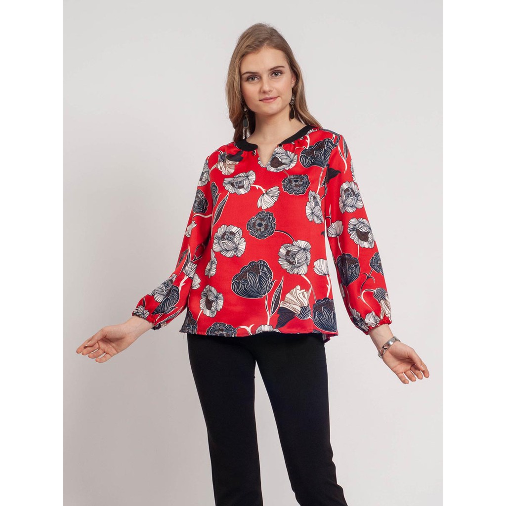 Jual Personal Style Callista Scarlet Blouse | Shopee Indonesia