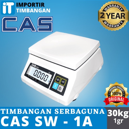 Jual TIMBANGAN MEJA DIGITAL CAS SW-1A/TIMBANGAN KUEH/SEMBAKO/INDUSTRI.DLL 3KG 6KG 15KG 30KG New ...