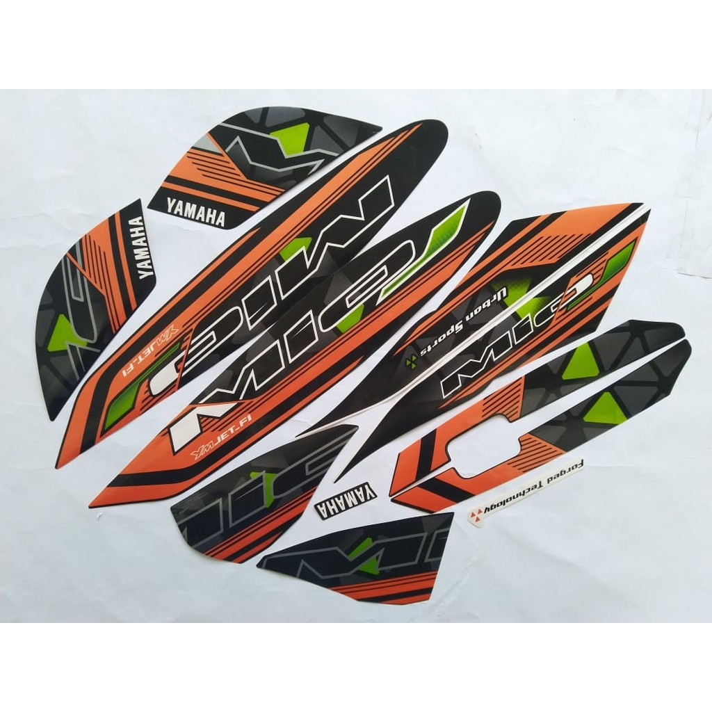 Jual stiker striping yamaha mio j 2014 2015 hitam orange | Shopee Indonesia